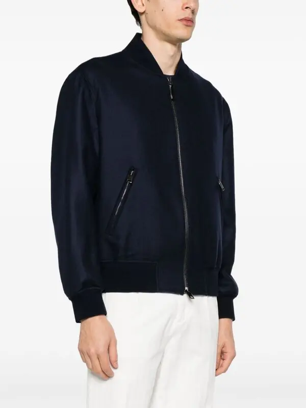 Brioni Brushed-effect Twill Bomber Jacket