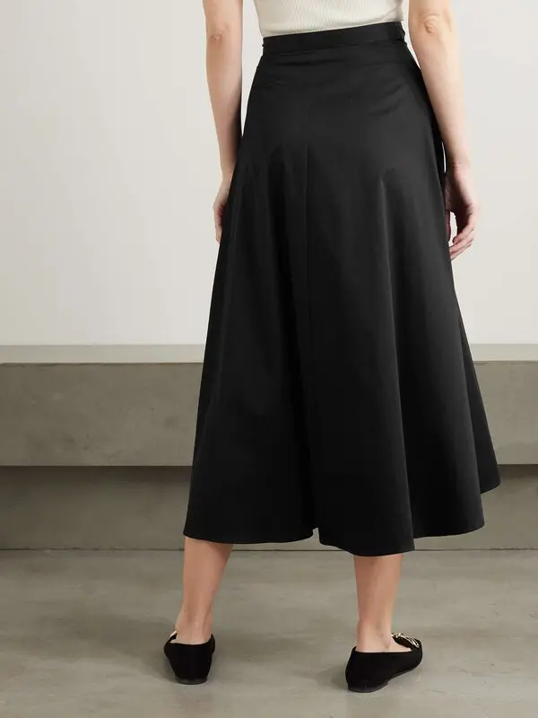 JOSEPH Alix Cotton Midi Wrap Skirt - Black