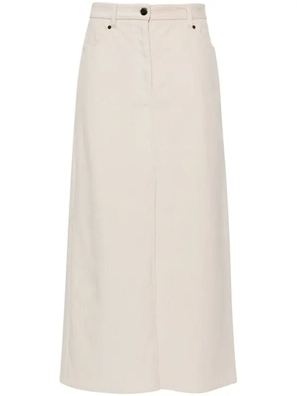 Brunello Cucinelli Corduroy Maxi Skirt - Neutrals