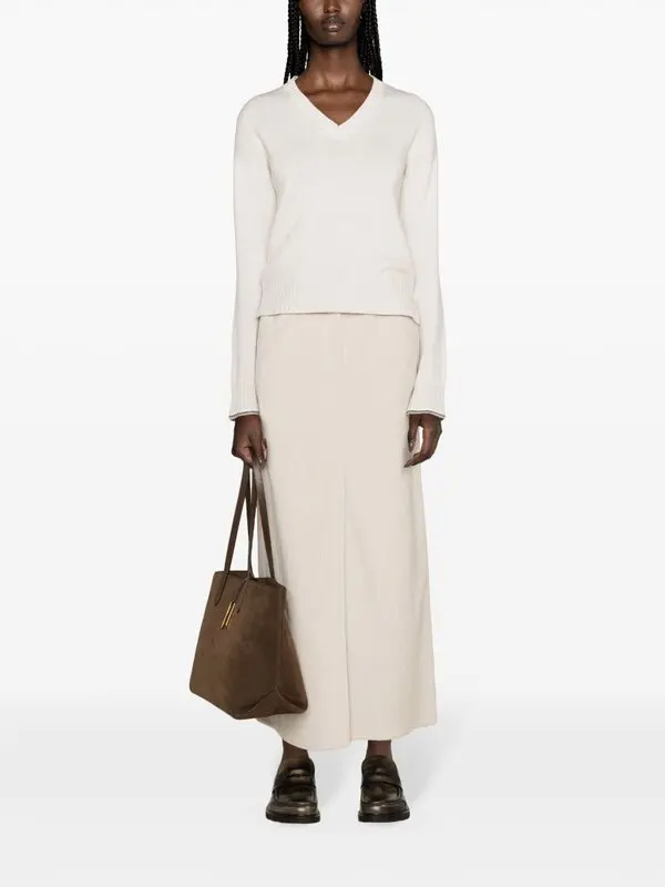 Brunello Cucinelli Corduroy Maxi Skirt - Neutrals