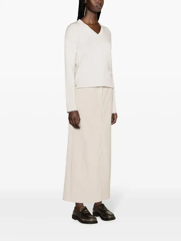 Brunello Cucinelli Corduroy Maxi Skirt - Neutrals