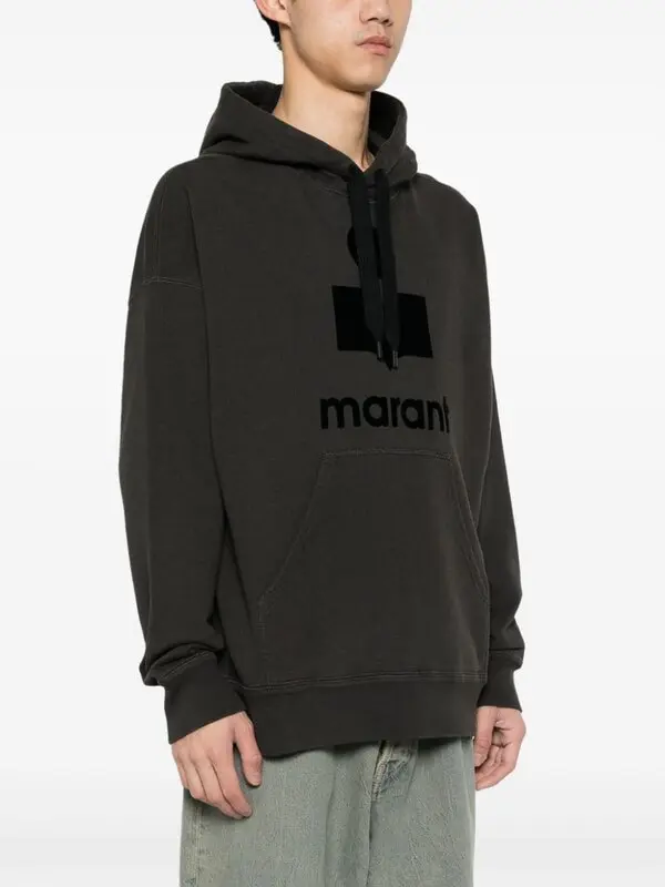 MARANT Miley Flocked-logo Hoodie - Grey