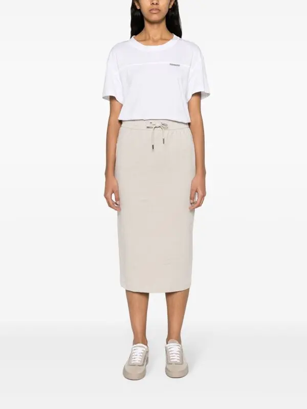 Brunello Cucinelli Stretch-cotton Jersey Midi Skirt