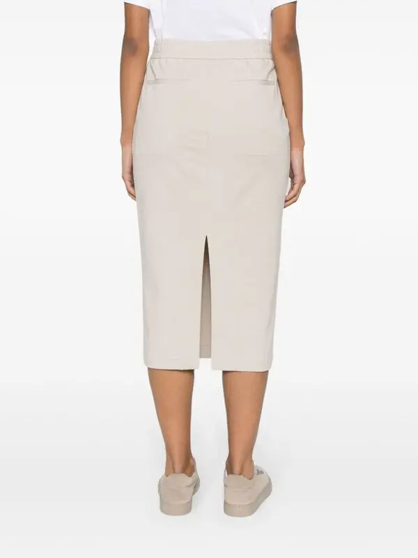 Brunello Cucinelli Stretch-cotton Jersey Midi Skirt