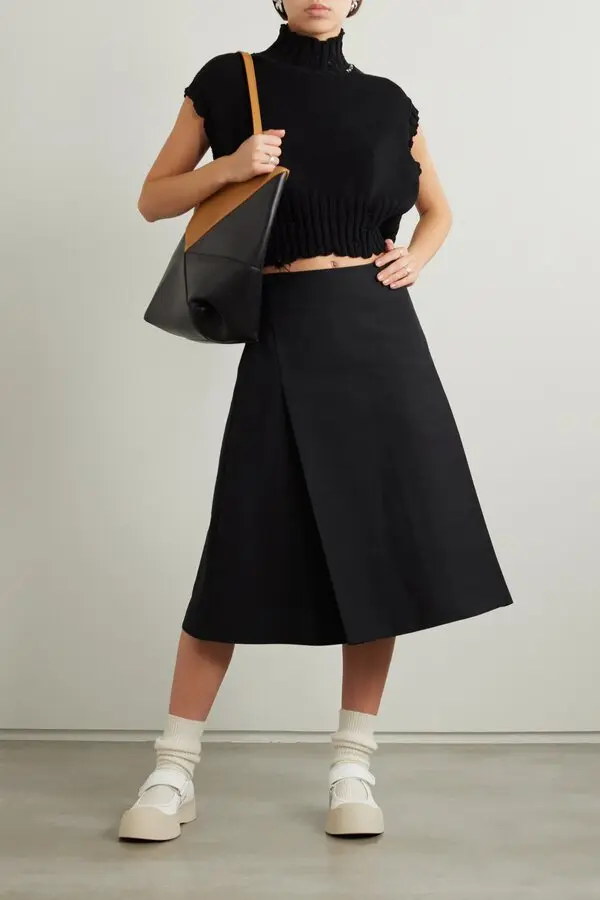Marni Pleated Midi Skirt - Black