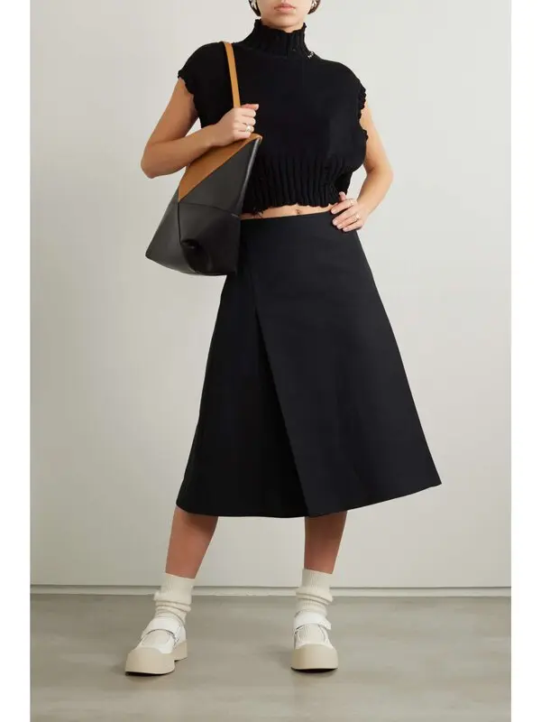 Marni Pleated Midi Skirt - Black