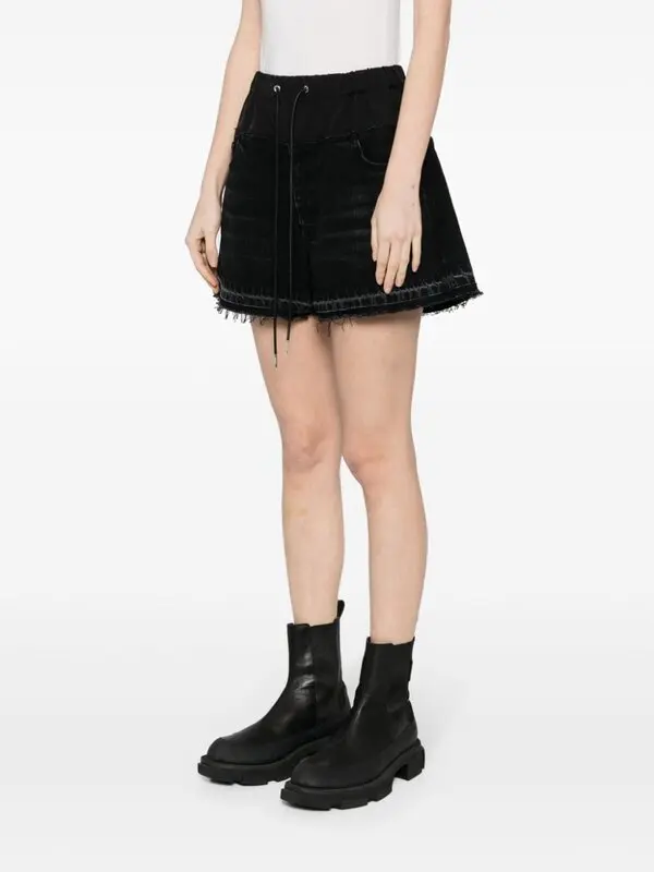 Sacai Drawstring-waist Denim Shorts