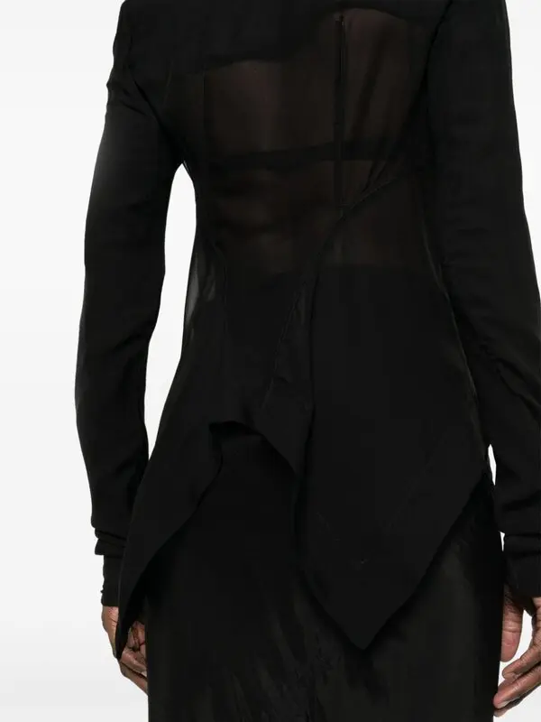 Rick Owens Naska Silk-georgette Jacket - Black
