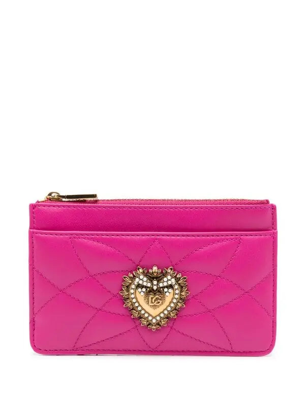 Dolce & Gabbana Devotion Leather Card Holder - Pink