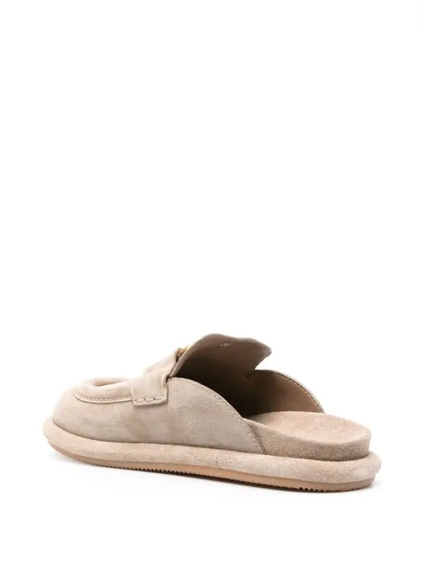 Moncler Bell Suede Mules - Neutrals
