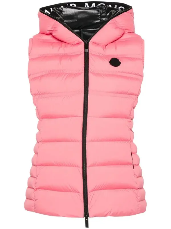 Moncler Logo-appliqué Padded Gilet - Pink