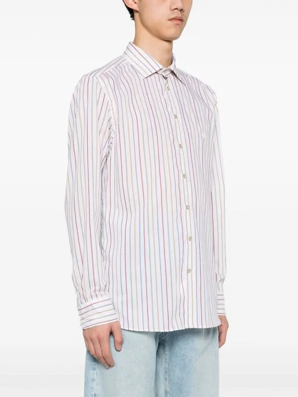 Etro Pegaso Striped Cotton Shirt - Neutrals