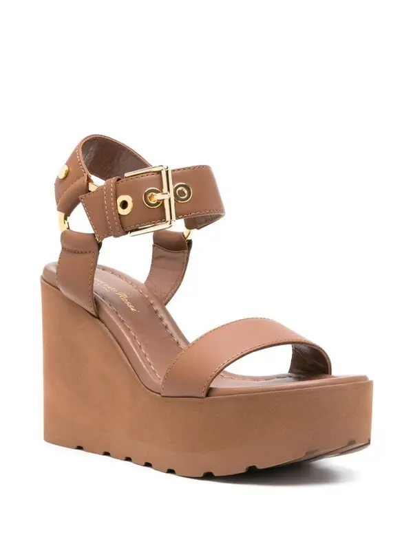 GIANVITO ROSSI Leather Wedge Sandals