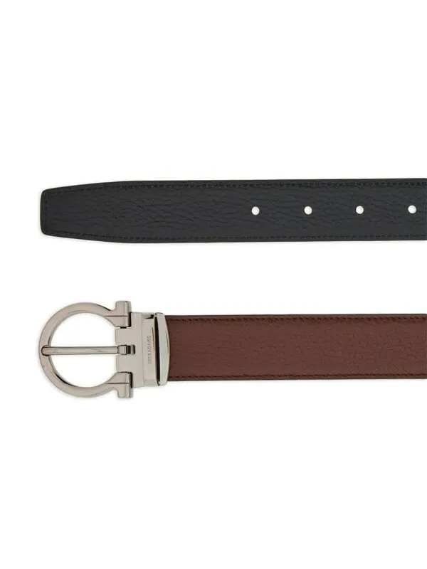 FERRAGAMO Reversible Gancini Belt - Brown