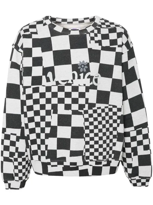 ERL Logo-print Checked Sweatshirt