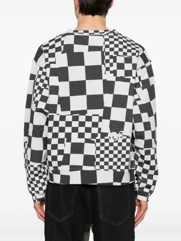 ERL Logo-print Checked Sweatshirt