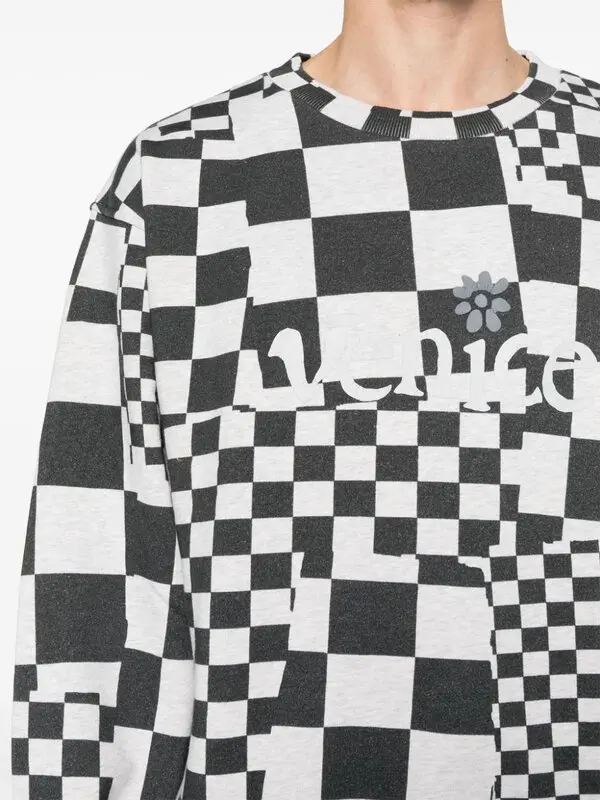 ERL Logo-print Checked Sweatshirt