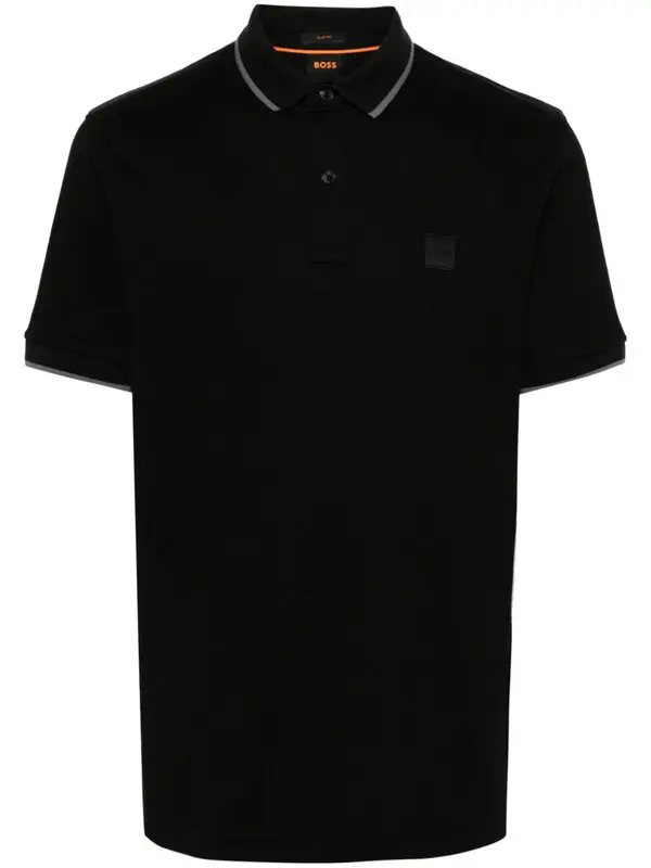 BOSS Slim-fit Polo Shirt In Stretch-cotton Piqu - Black