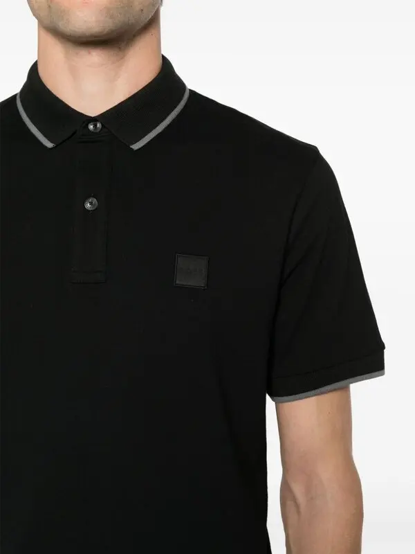 BOSS Slim-fit Polo Shirt In Stretch-cotton Piqu - Black