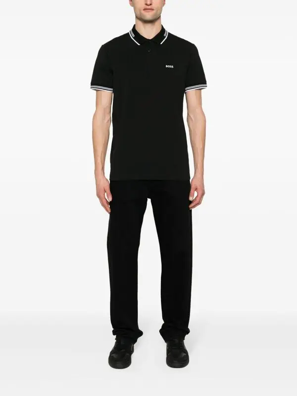BOSS Logo-print Polo Shirt - Black
