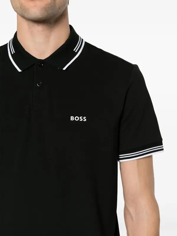 BOSS Logo-print Polo Shirt - Black