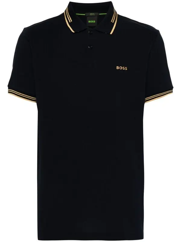 BOSS Logo-print Polo Shirt - Blue