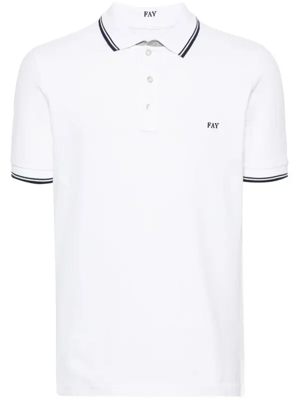 FAY Embroidered-logo Polo Shirt - White