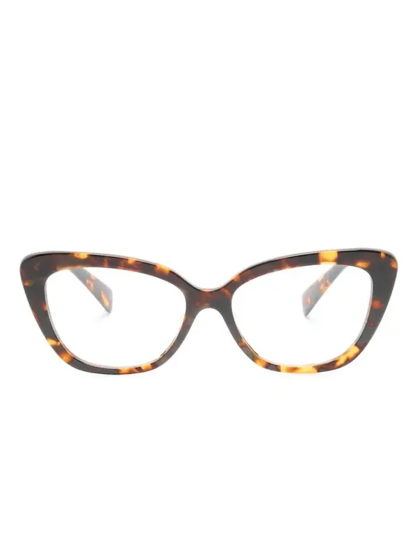 Miu Miu Tortoiseshell-effect Cat-eye Glasses