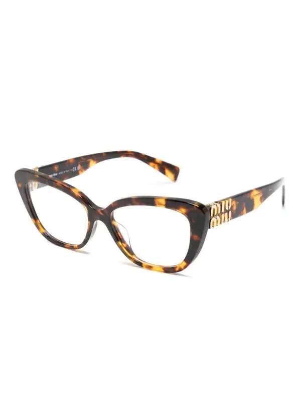 Miu Miu Tortoiseshell-effect Cat-eye Glasses