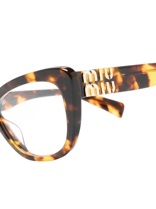Miu Miu Tortoiseshell-effect Cat-eye Glasses