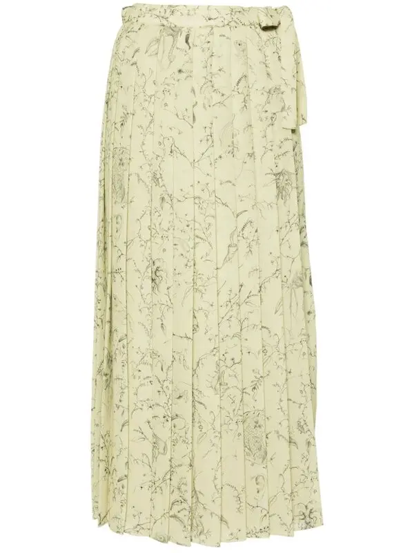 Fabiana Filippi Graphic-print Pleated Midi Skirt - Green