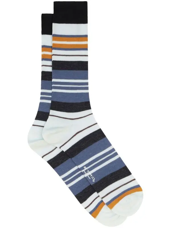 Etro Logo-print Striped Socks
