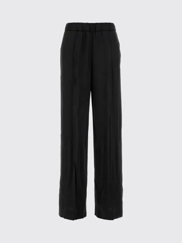 JIL SANDER High-waisted Wide-leg Palazzo Trousers In Viscose Blend - Black