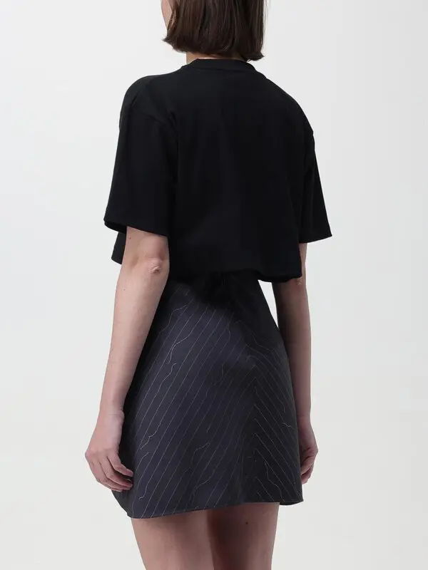 Off-White Off" Logo Cropped T-shirt - Black