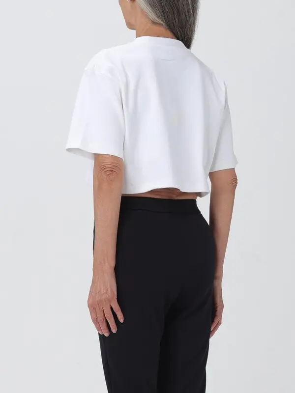 Off-White Off" Logo Cropped T-shirt - White