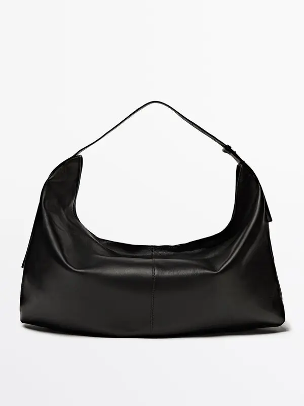 Maxi Nappa Leather Half-moon Bag