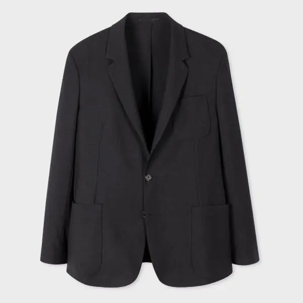 Paul Smith A Suit To Travel In Charcoal Wool-twill Patch-pocket Blazer