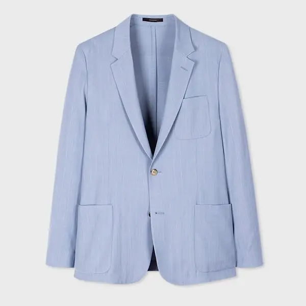 Paul Smith Light Overdyed Pinstripe Patch Pocket Blazer - Blue