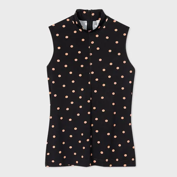 Paul Smith Funnel Neck Polka Dot Vest Top