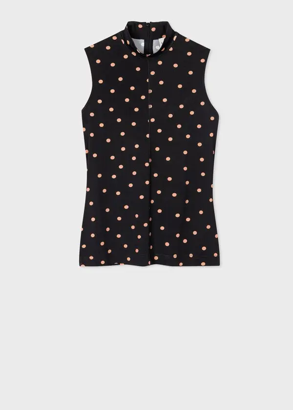 Paul Smith Funnel Neck Polka Dot Vest Top
