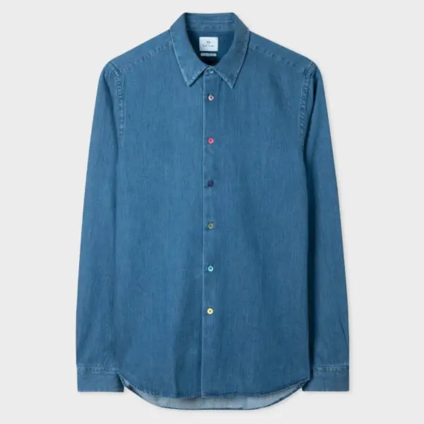 Paul Smith Tailored-fit Mid-wash Denim Shirt