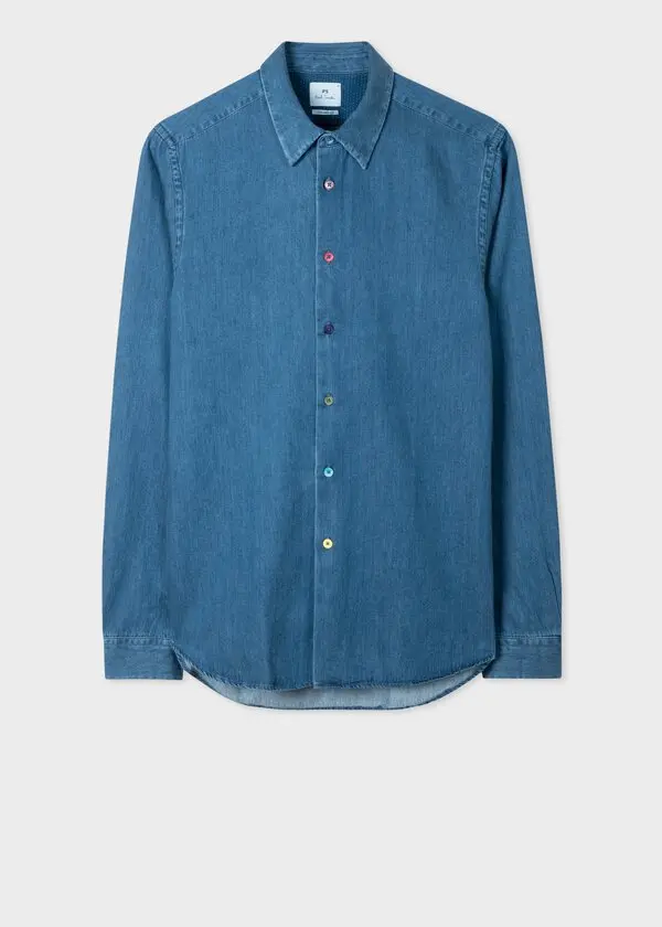Paul Smith Tailored-fit Mid-wash Denim Shirt