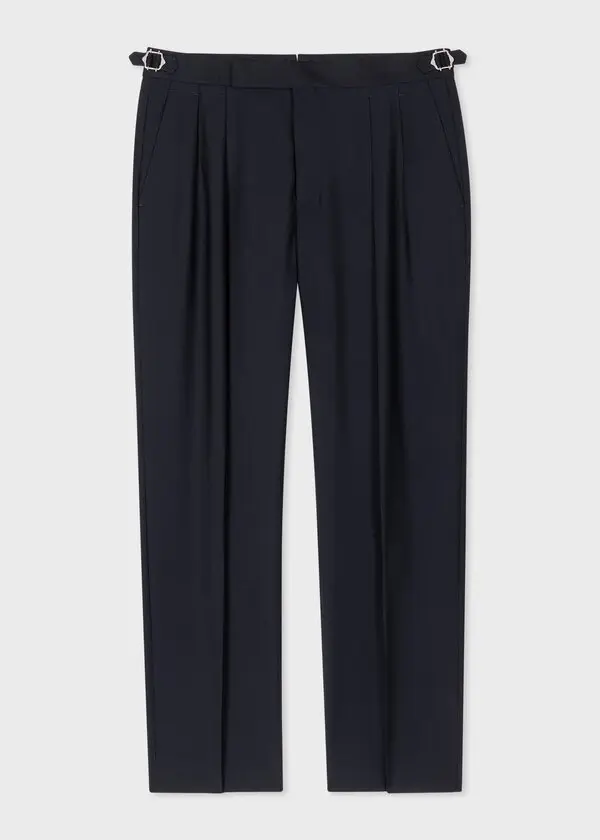 Paul Smith Wool-mohair Double-pleat Trousers - Blue