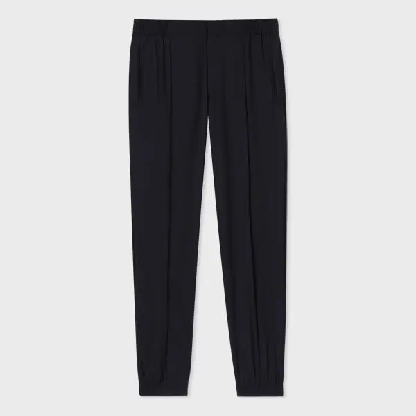 Paul Smith Bi-stretch Wool Cuffed Pants - Blue