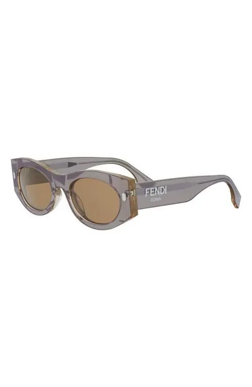 Fendi Roma 52mm Oval Sunglasses - Beigo
