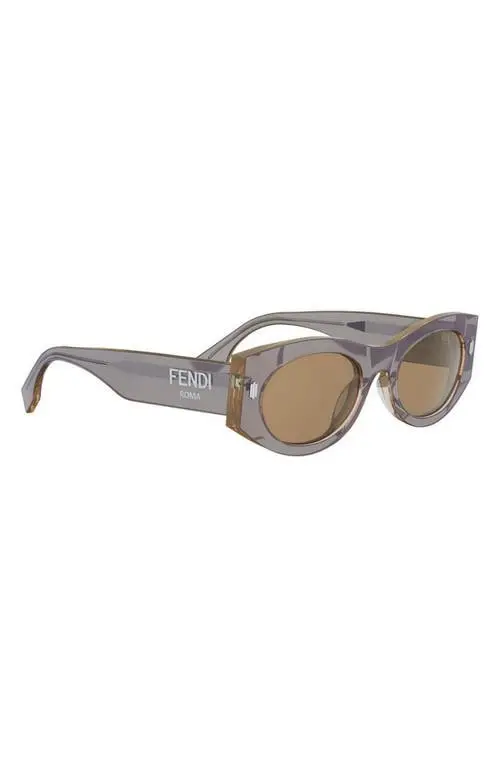 Fendi Roma 52mm Oval Sunglasses - Beigo