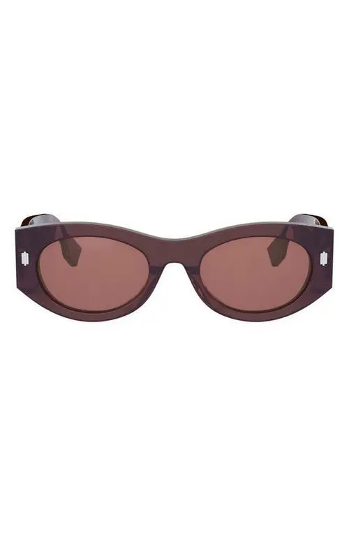 Fendi Roma 52mm Oval Sunglasses - Red/other/bordeaux
