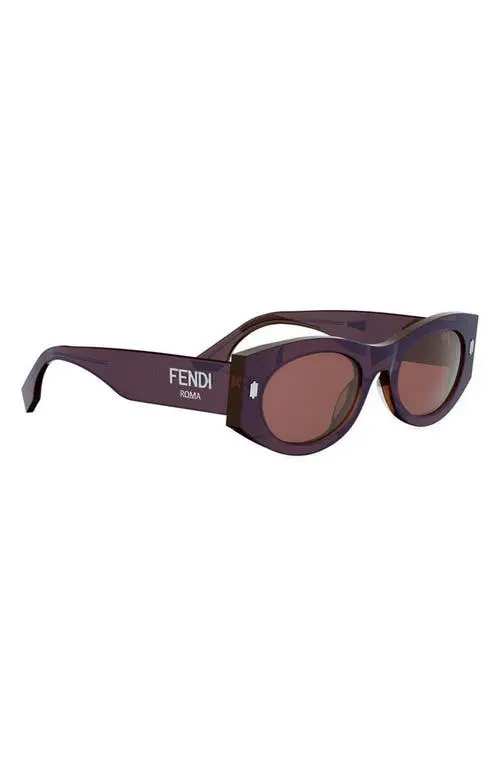 Fendi Roma 52mm Oval Sunglasses - Red/other/bordeaux