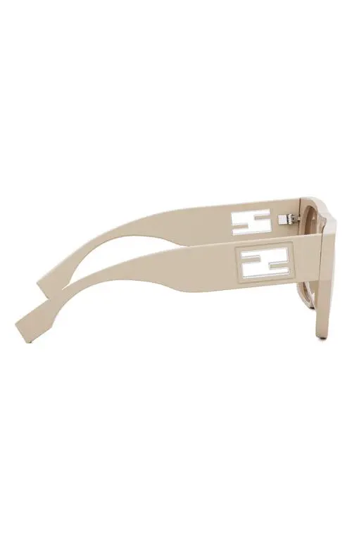 Fendi Baguette 54mm Square Sunglasses In Shiny Beige/Brown  display picture 1