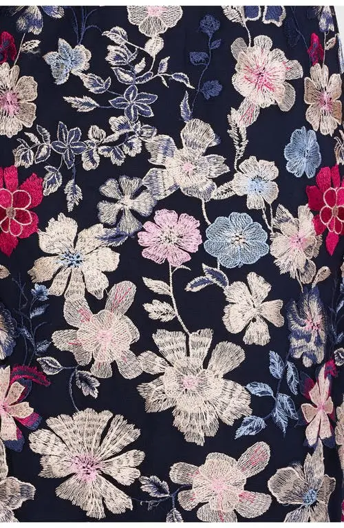 Js Collections Magnolia Floral Embroidery Gown